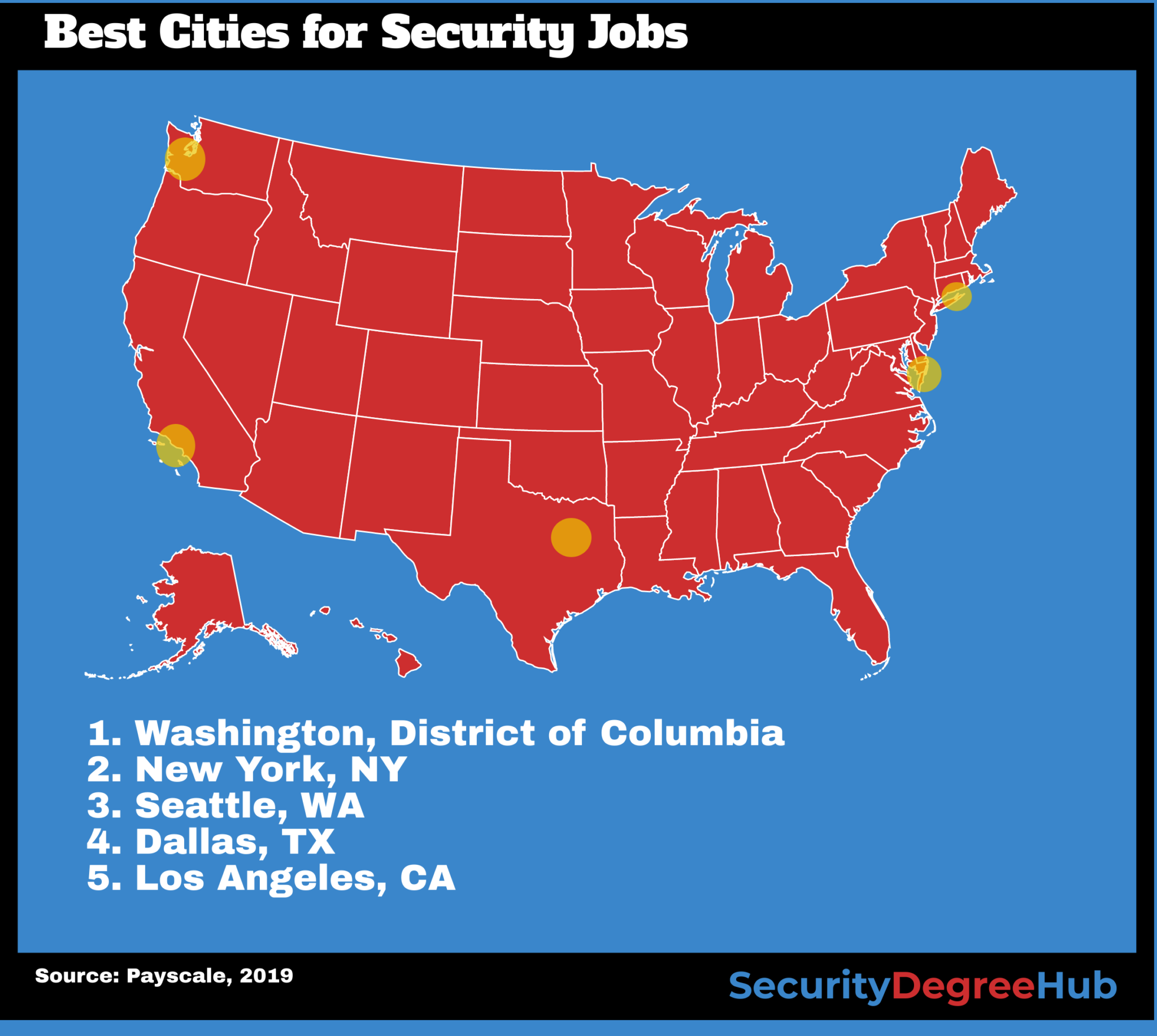 Guide to Security by State Degree Programs - Security Degree Hub